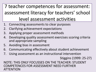Building Assessment Literacy with teachers and students | PPTX