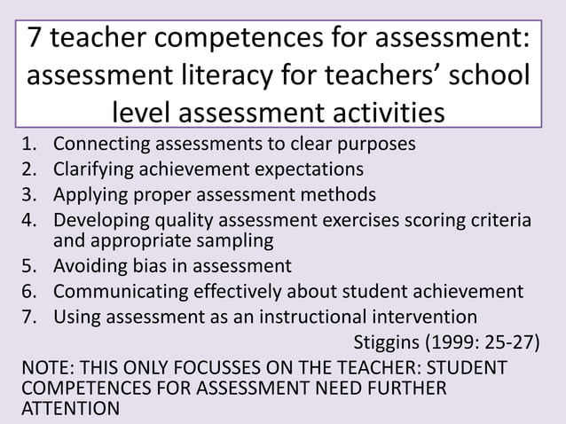 Building Assessment Literacy with teachers and students | PPTX