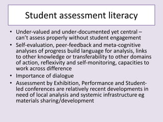 Building Assessment Literacy with teachers and students | PPTX