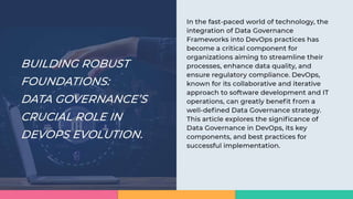 Building a Strong Data Governance Framework for DevOps | Software ...