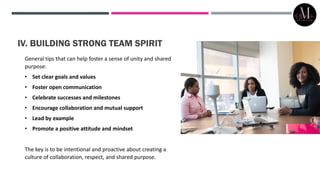 BUILDING A STRONG TEAM SPIRIT FOR A LASTING IMPACT.pdf | Business ...