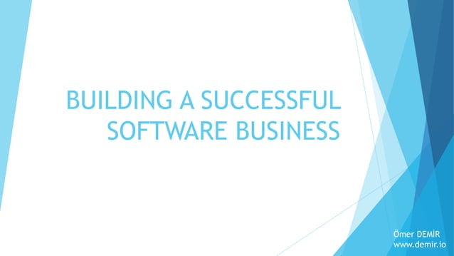 Building a successful software company | PPT