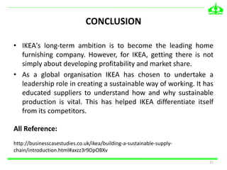 Building a sustainable supply chain IKEA CASE STUDY | PPTX