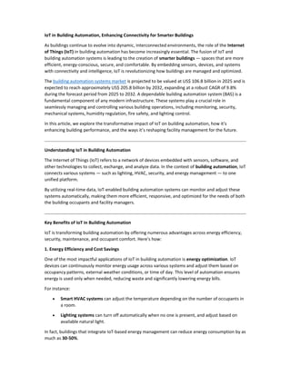 IoT in Building Automation, Enhancing Connectivity for Smarter ...