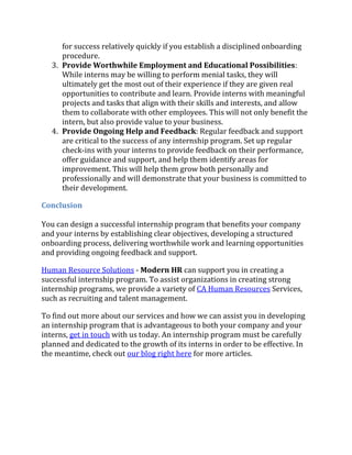 How to Building a Winning Internship Program | DOCX