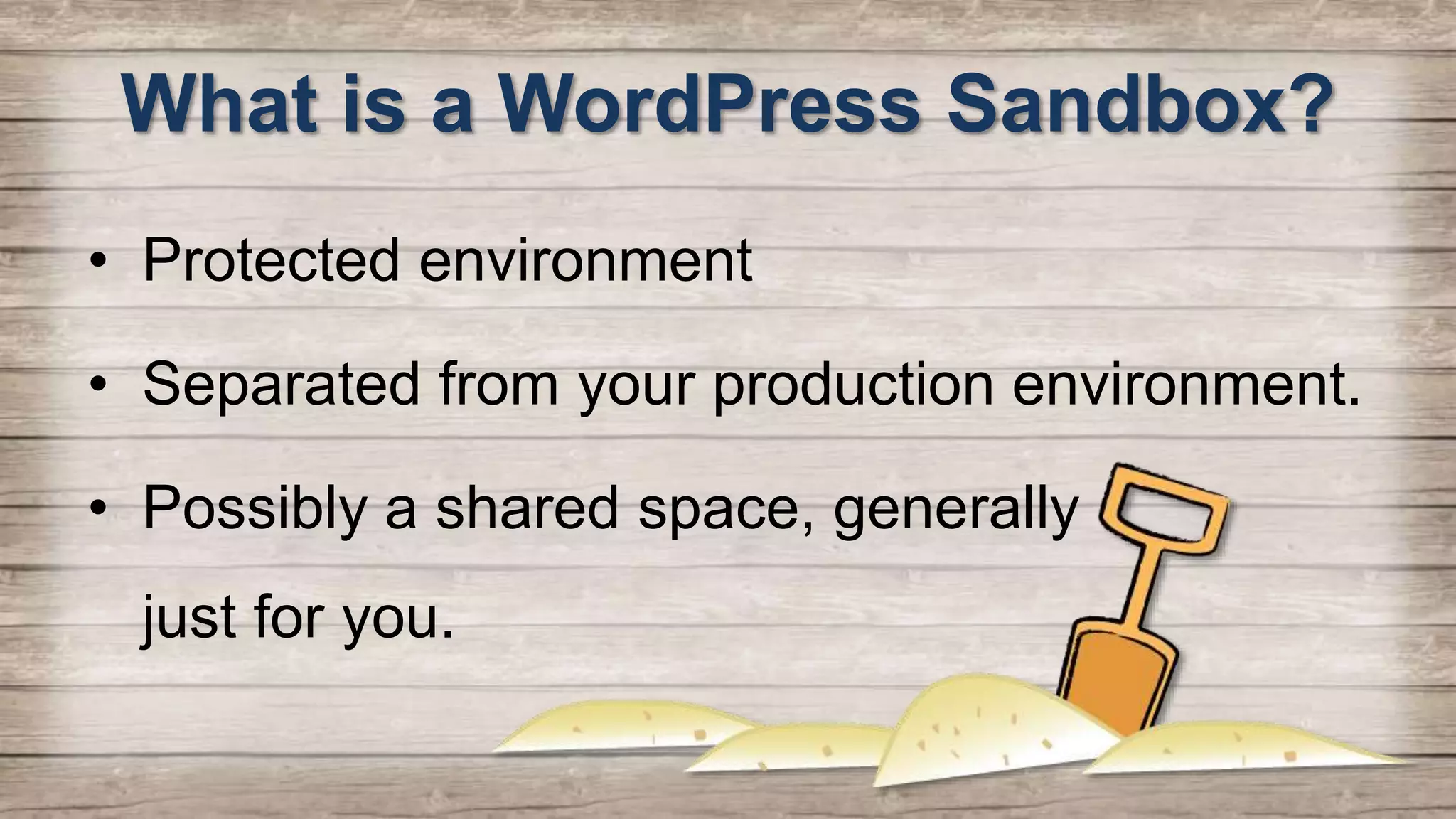 Building a WordPress Sandbox | PPT