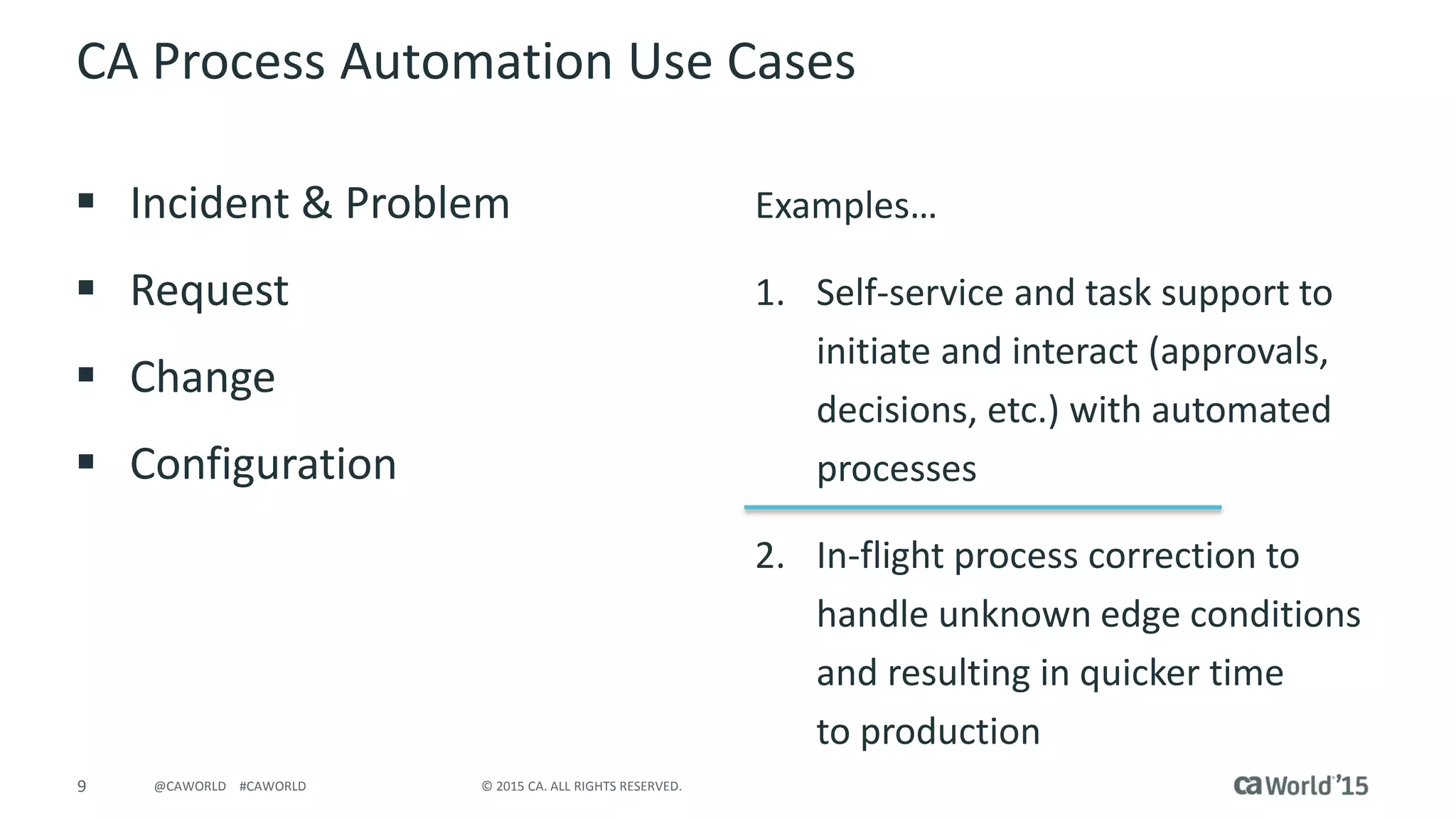 Pre-Con Education: Building Basic ITSM Workflows in CA Service ...