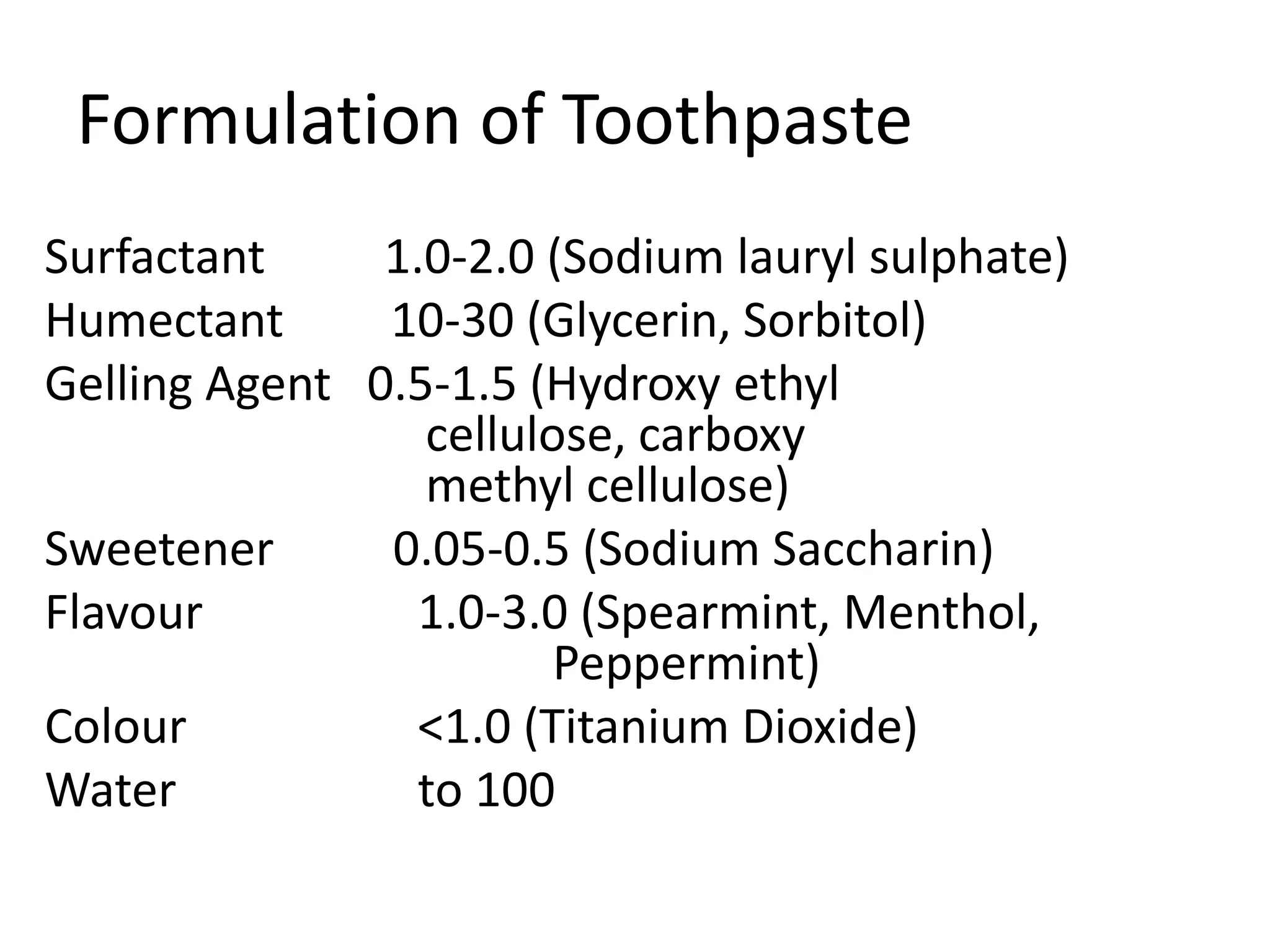 Building blocks for formulation shampoo and toothpaste | PPTX