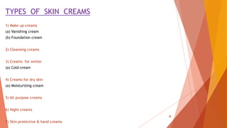 Building blocks of different product formulations of cosmetics | PPTX