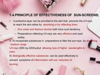 Building blocks of sunscreen,shampoos and cold cream | PPTX