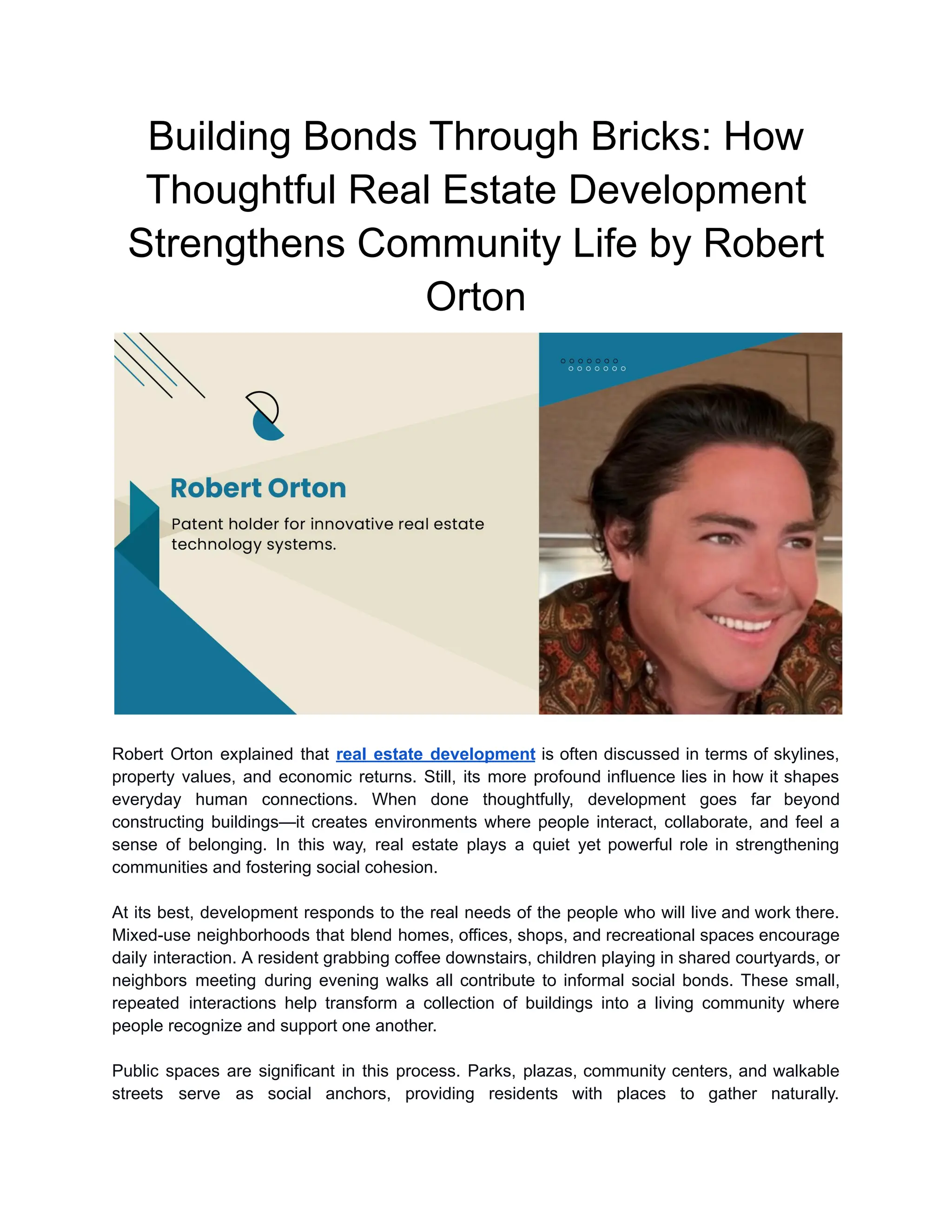 Building Bonds Through Bricks_ How Thoughtful Real Estate Development ...