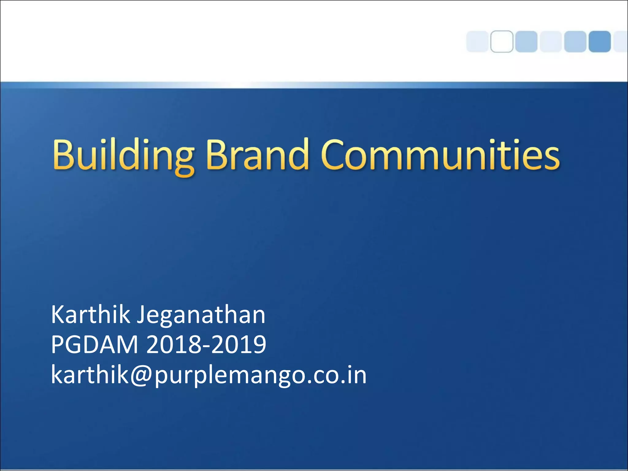 Building Brand Communities | PPT