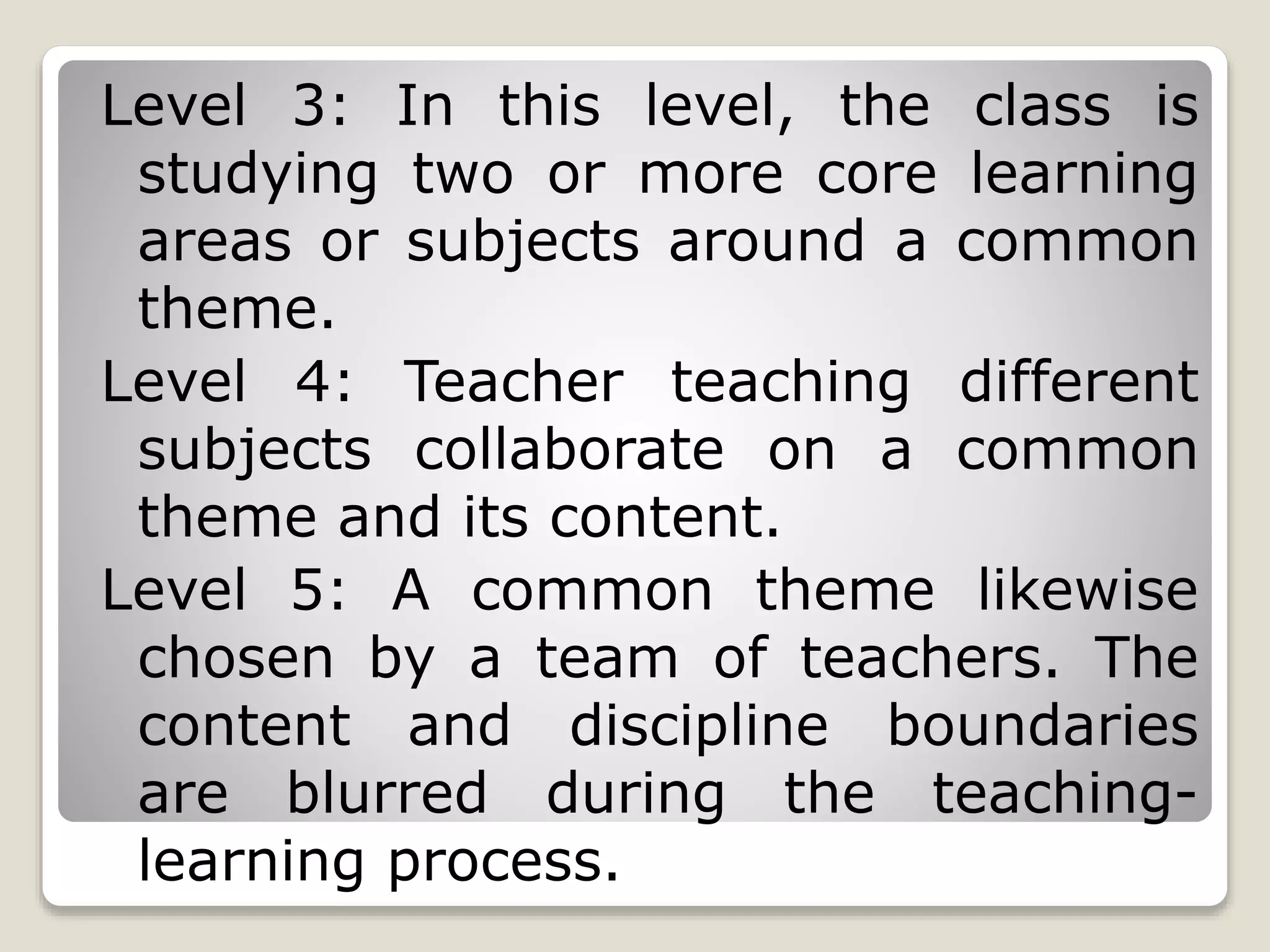 Building bridges across disciplines in basic education | PPTX