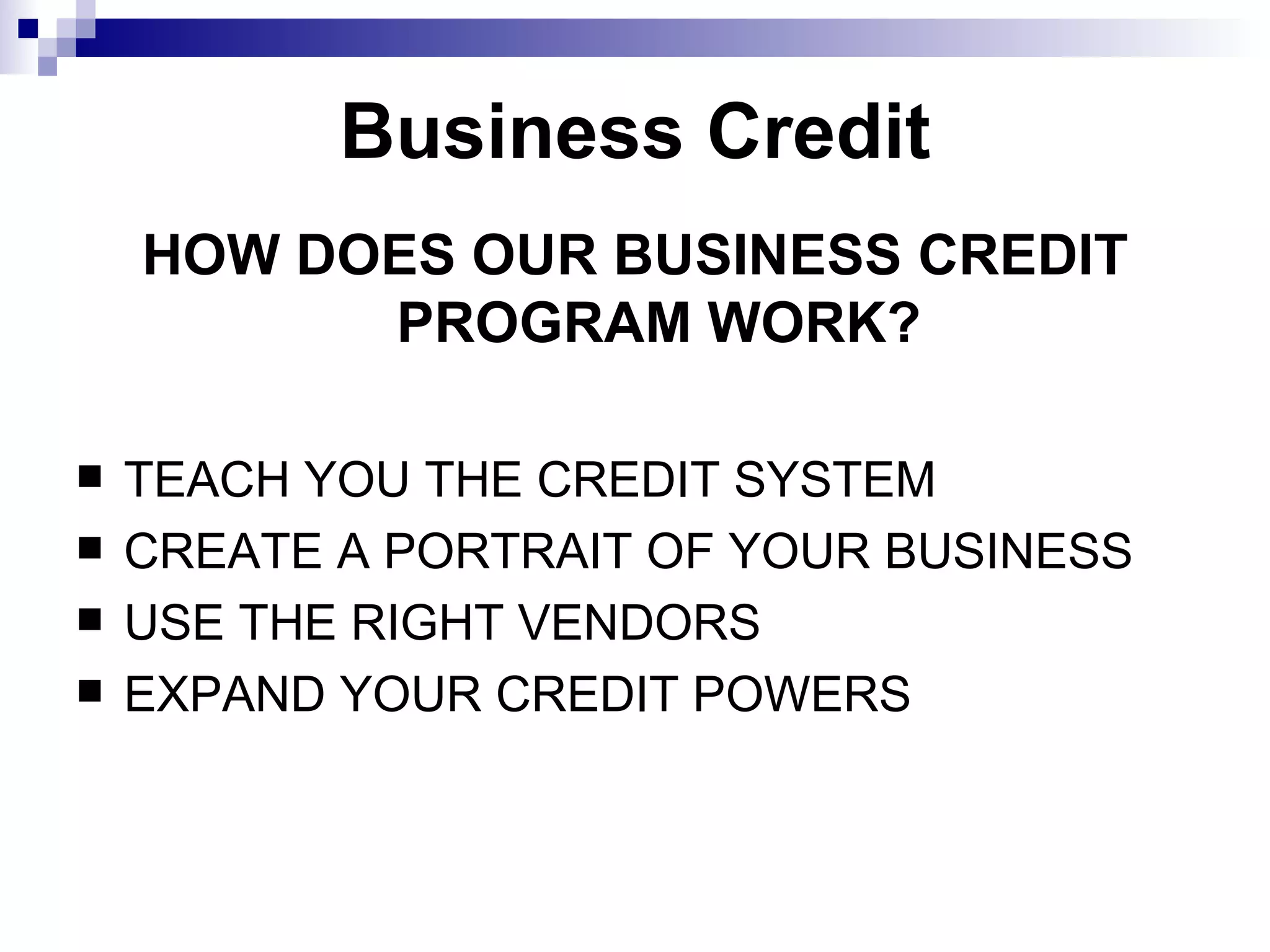 Building Business Credit | PPT
