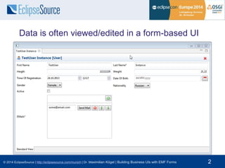 Building Business UIs with EMF Forms (ECE2014) | PPT