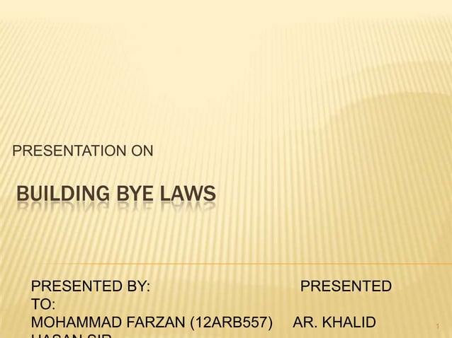 Building bye laws | PPTX
