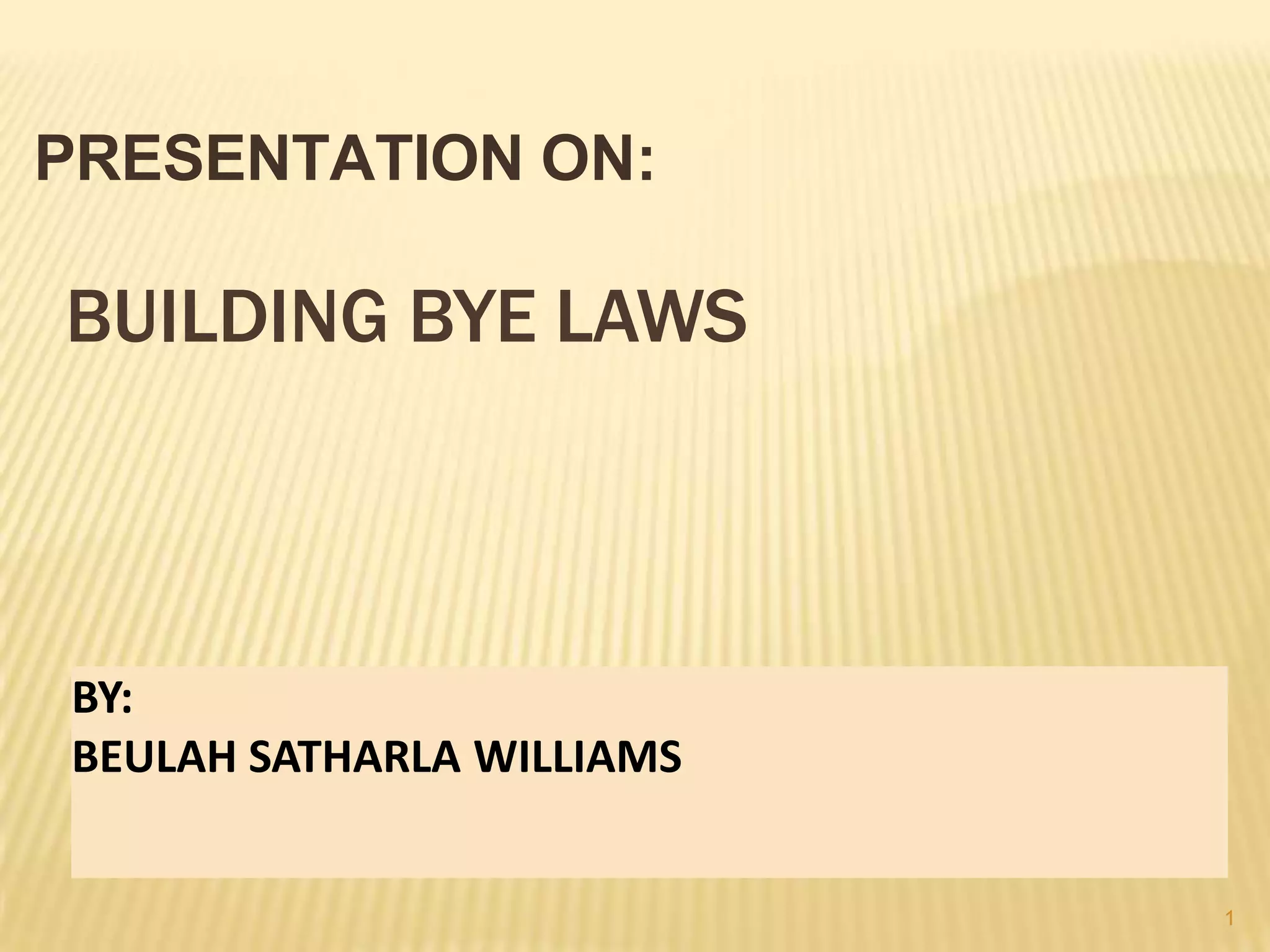 Building by laws | PPT