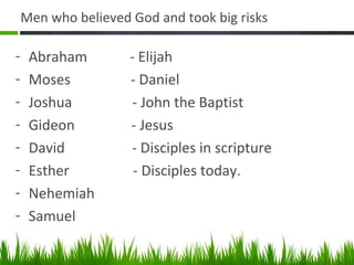 Building Capacity - Developing Risk Taking Ability | PPT | Christianity ...