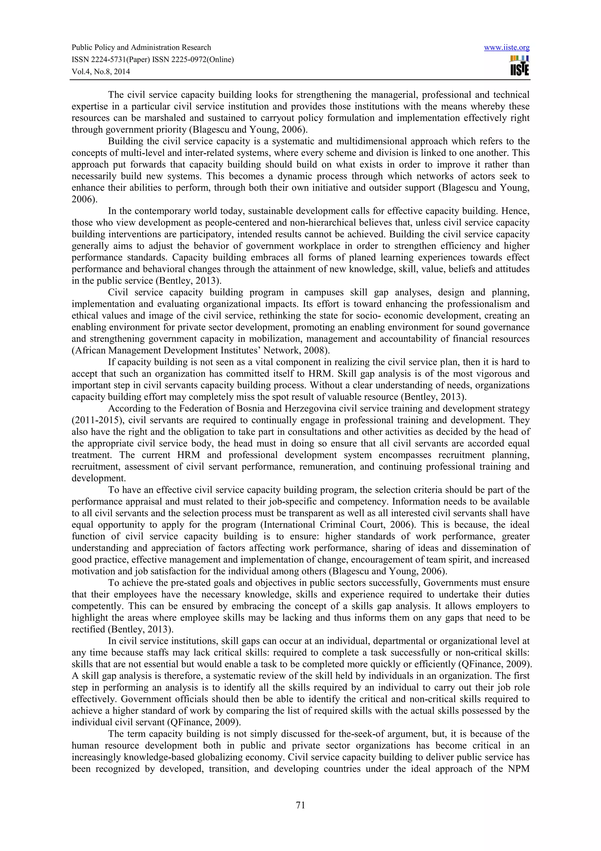 Building civil service capacity in ethiopia | PDF