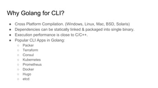Building CLI Applications with Golang | PPTX