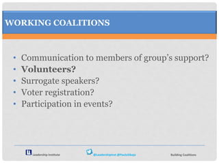 Building coalitions | PDF