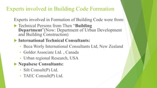 Nepal National Building Code: Need, Formulation and Implementation ...
