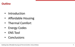 Building Codes, Affordable Housing and Thermal Comfort.pptx