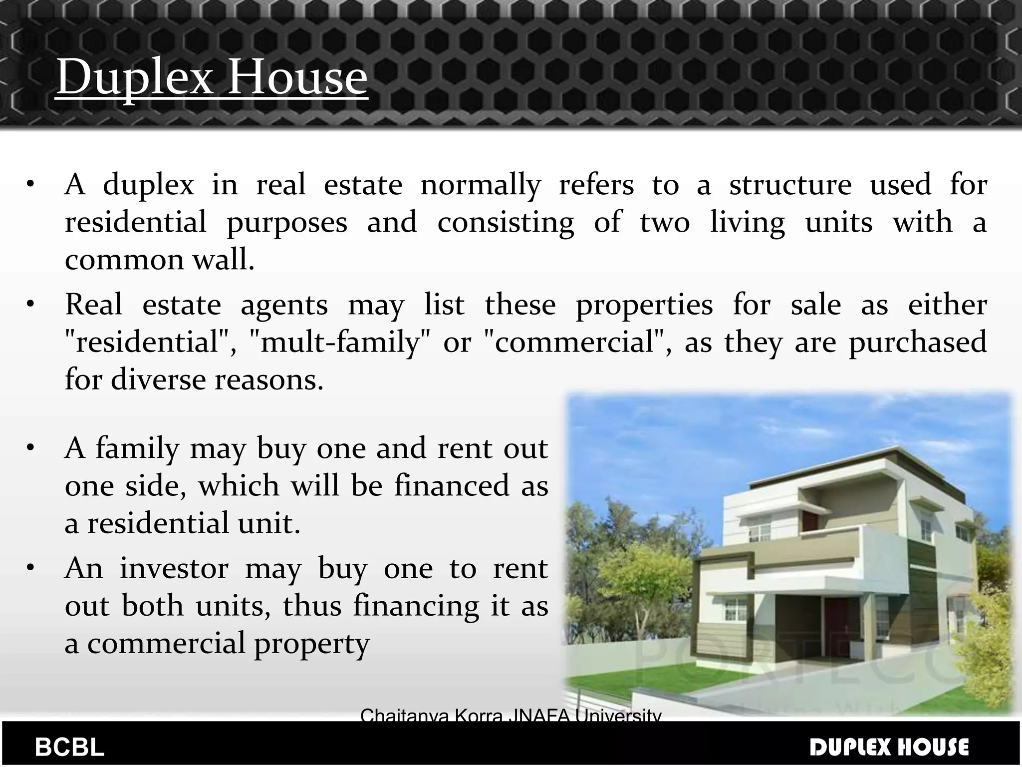 Building codes and byelaws for duplex house | PPTX