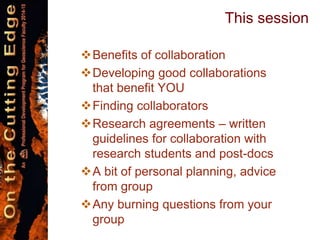 Building Collaborative Relationships for Research | PPTX