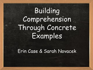 Building Comprehension through Concrete Examples by Erin Case & Sarah ...