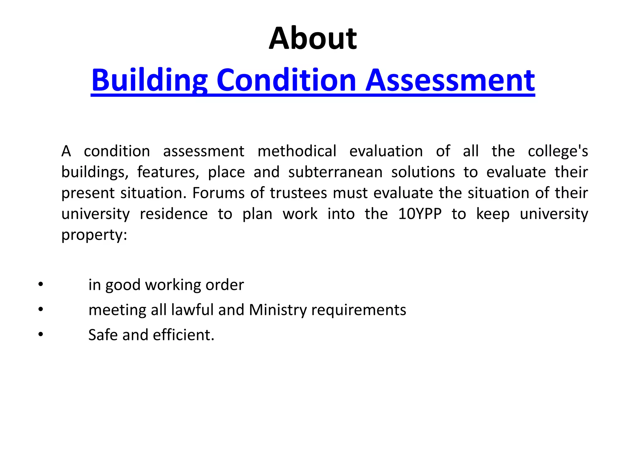 Building condition assessment | PPTX