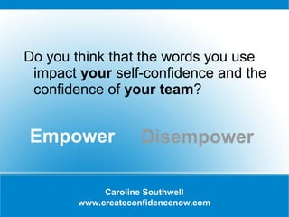 Building Confidence Within | PPT