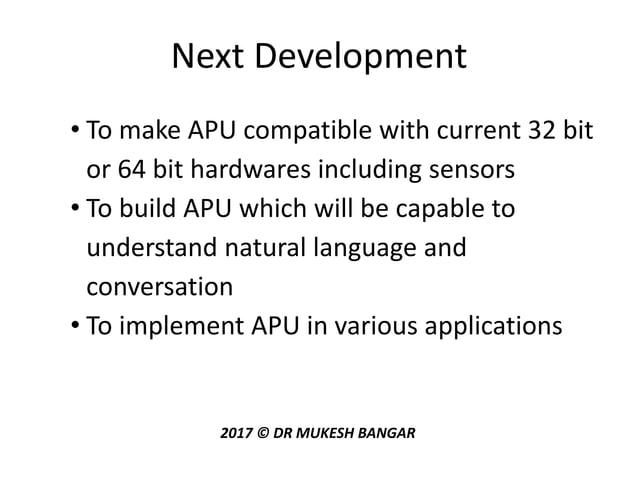 Building Consciousness Into Machine | Awareness processing unit (APU) | Dr Mukesh Bangar | PPT