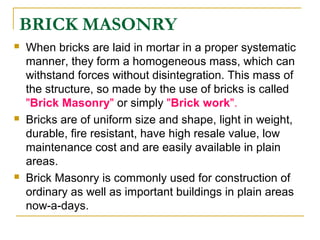 Building construction 1 (MASONRY) | PPT