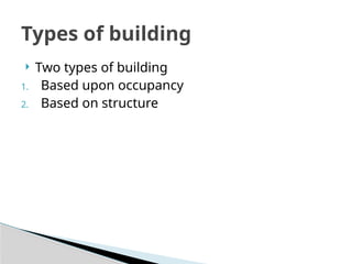 Building construction in civil engineering | PPTX