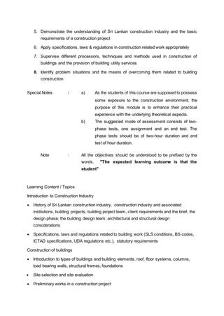 NCIT civil Syllabus 2013-2014 | PDF