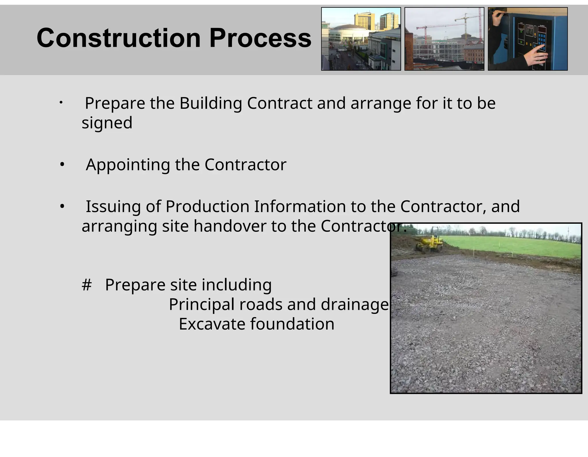 BUILDING CONSTRUCTION (2) LECTURE TWO. Constructions Stages or Cycle.ppt
