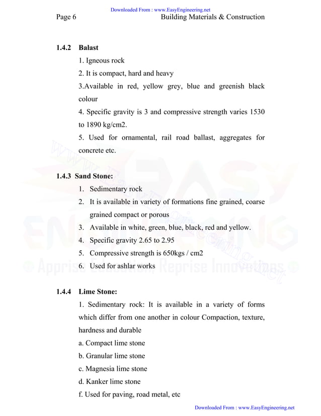 Building construction and materials notes | PDF | Civil Engineering ...