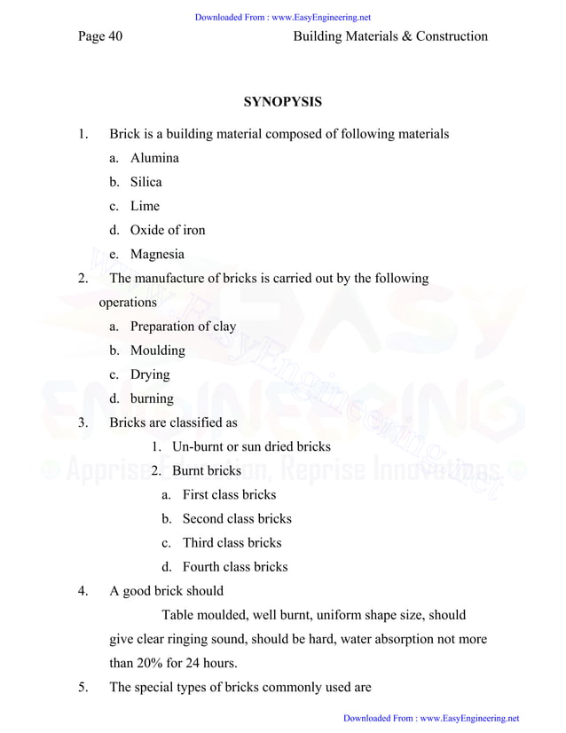 Building construction and materials notes | PDF | Civil Engineering ...