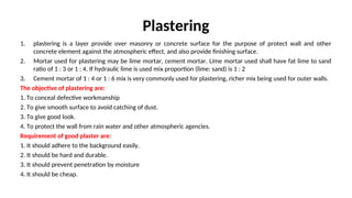 Building Construction (CE3G) - Finishing items.ppt | Geology | Science