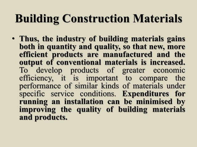 Building construction materials | PPTX | Construction Industry | Industries