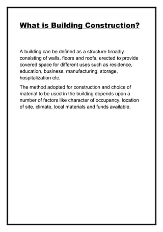 Building construction pdf | PDF | Civil Engineering Industry | Industries