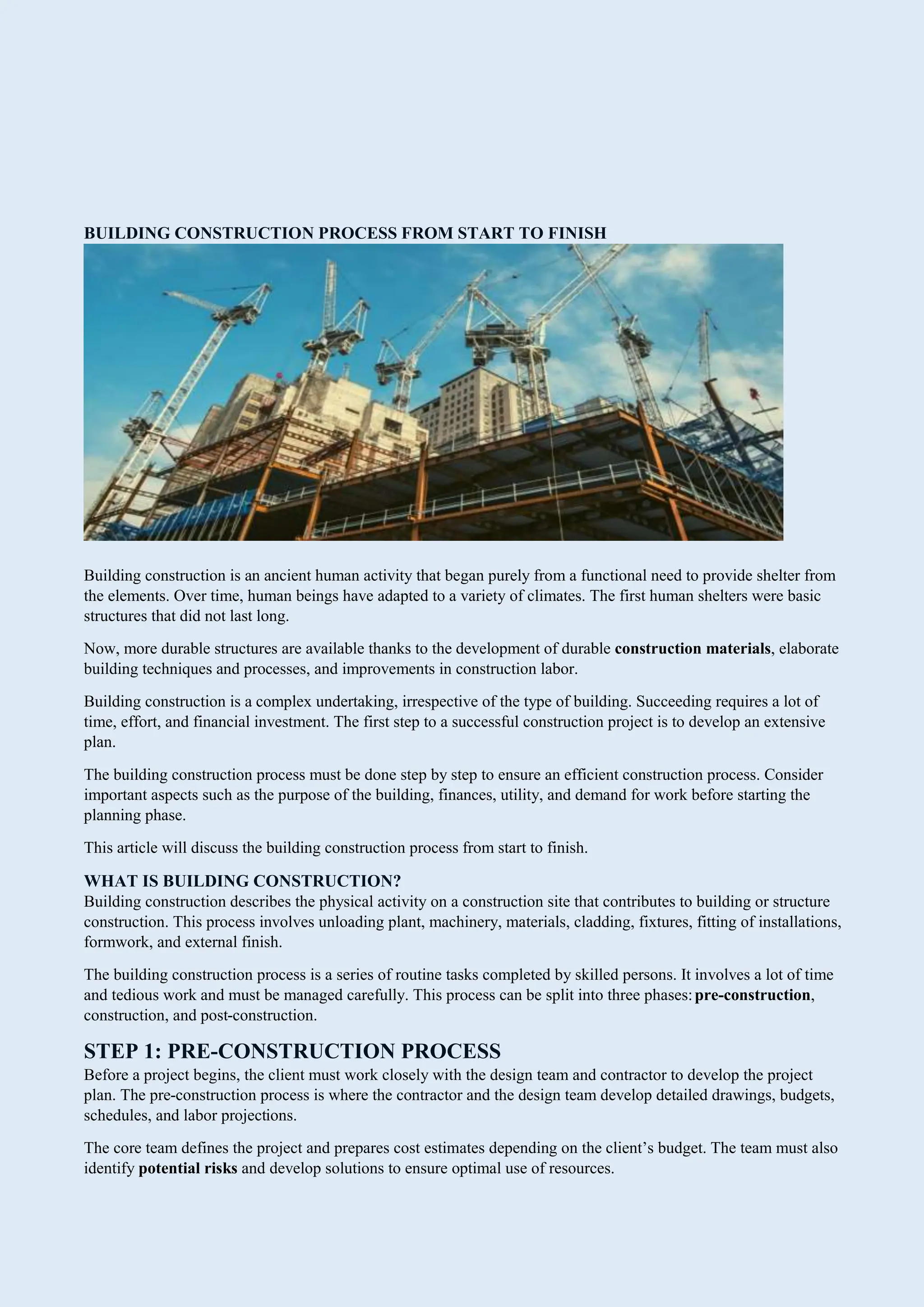 BUILDING CONSTRUCTION PROCESS FROM START TO FINISH 1.docx