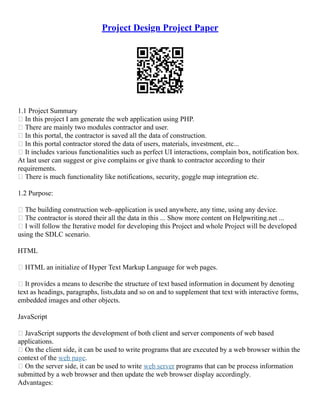 Building Construction Project Summary | PDF