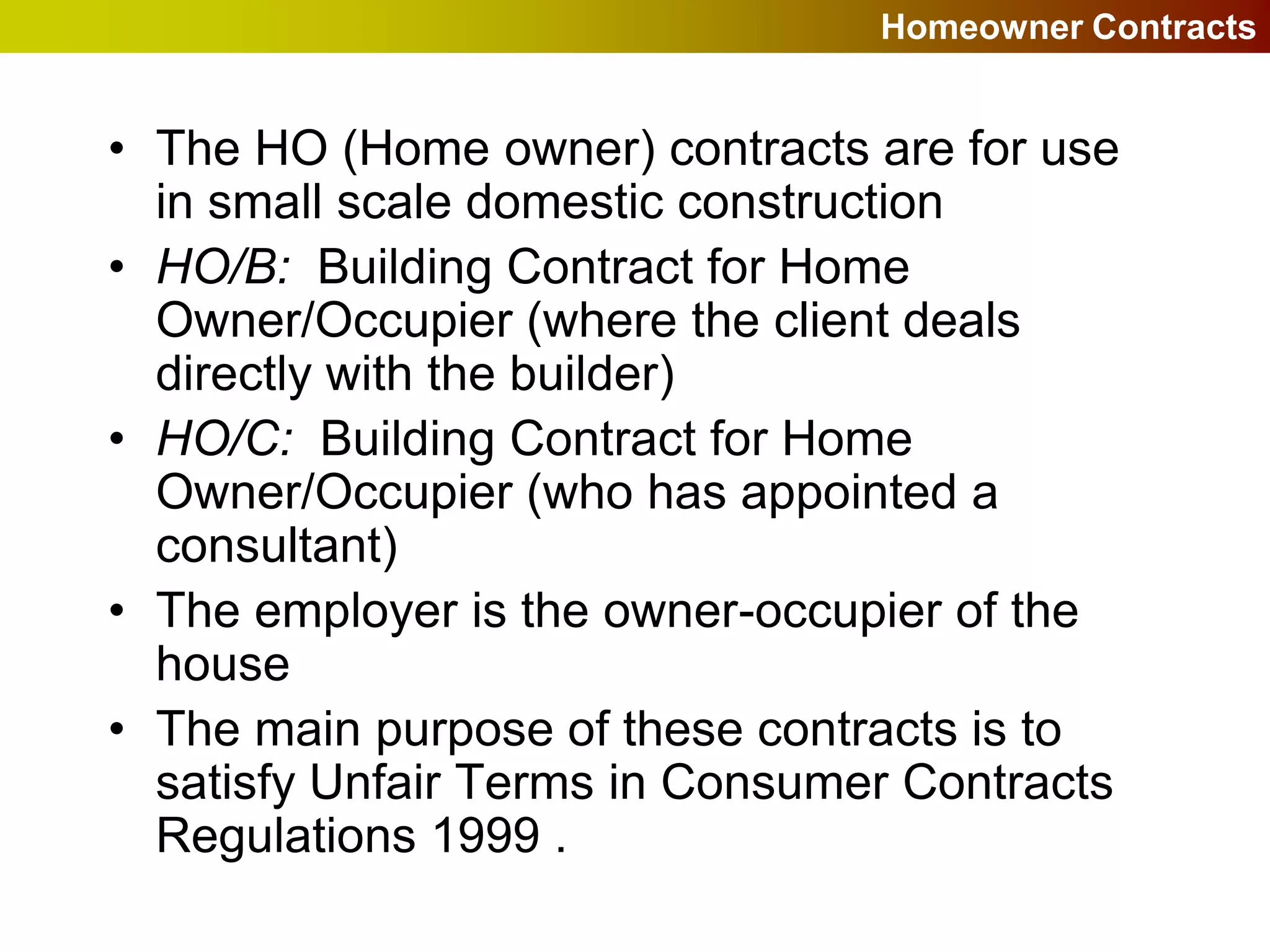 Building contracts and the JCT | PPTX