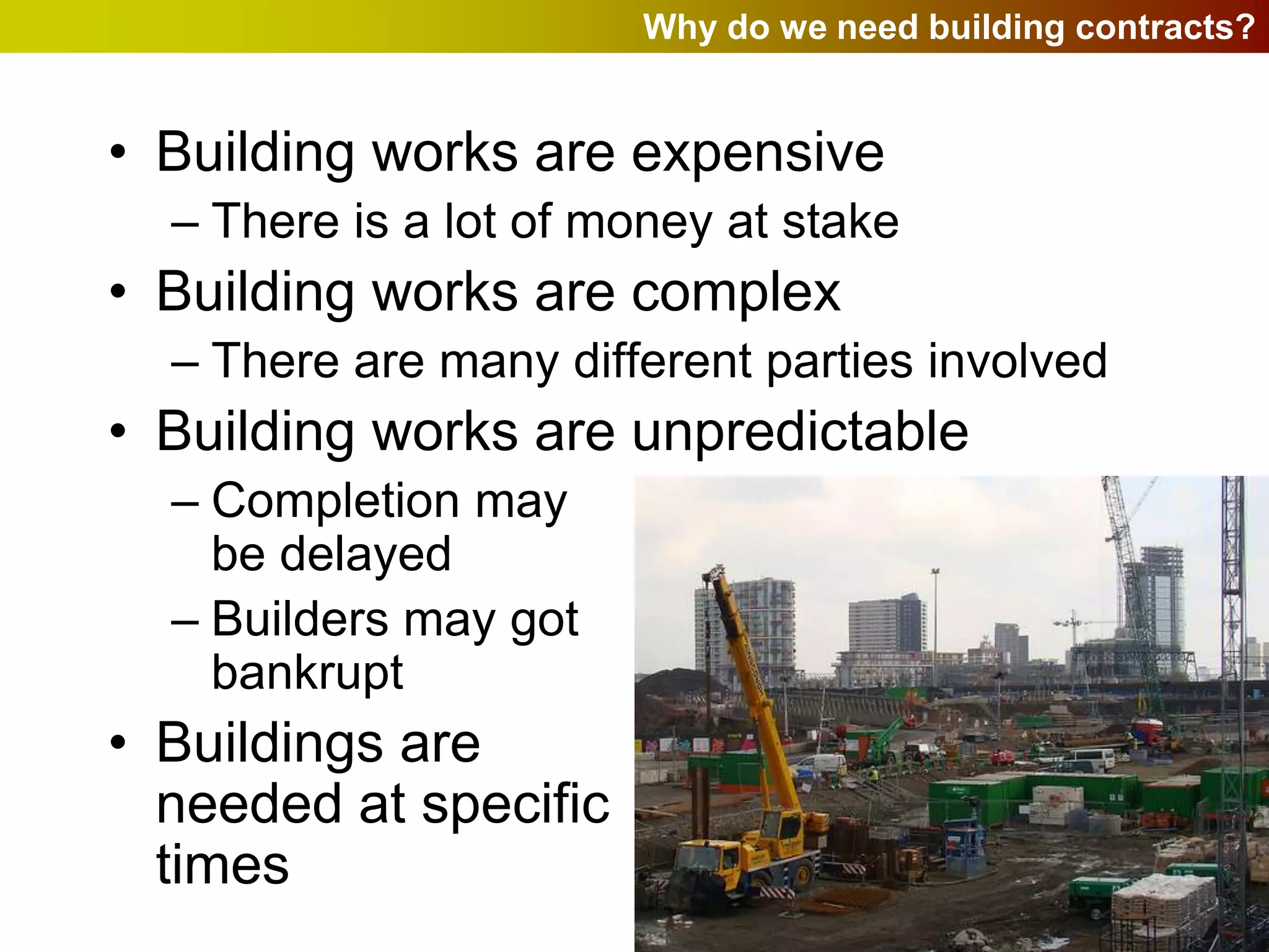 Building contracts and the JCT | PPTX