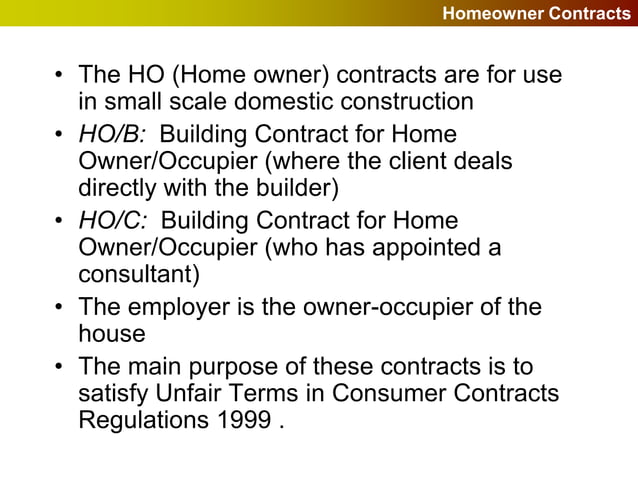 Building contracts and the JCT | PPTX | Construction Industry | Industries