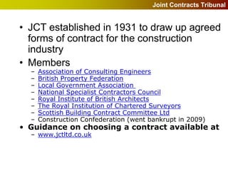 Building contracts and the JCT | PPTX