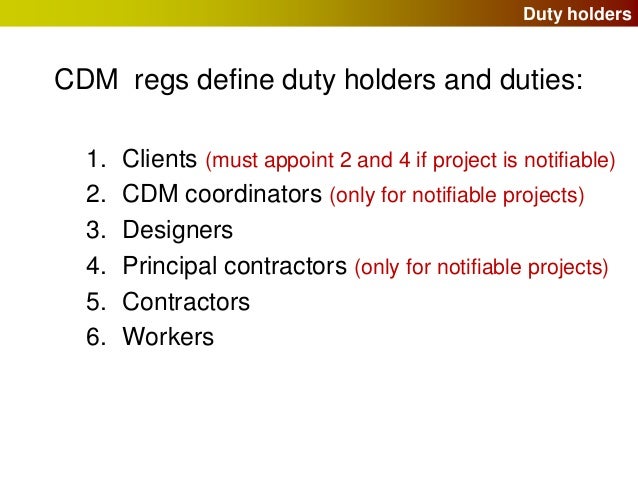 Building Contracts and CDM regulations