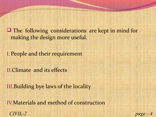 Building cpmponents and design , Introduction Concept of plan ...